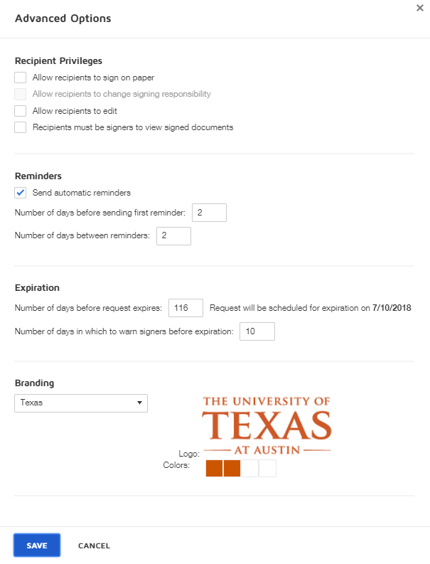 Configure Envelope Details | DocuSign | The University of Texas at Austin Configure Envelope Details | DocuSign | The University of Texas at Austin